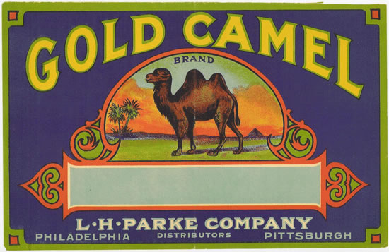 Cerebro | GOLD CAMEL | Original Antique Label Art